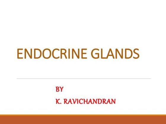 Endocrine system is composed of glands that secrete different types of ...