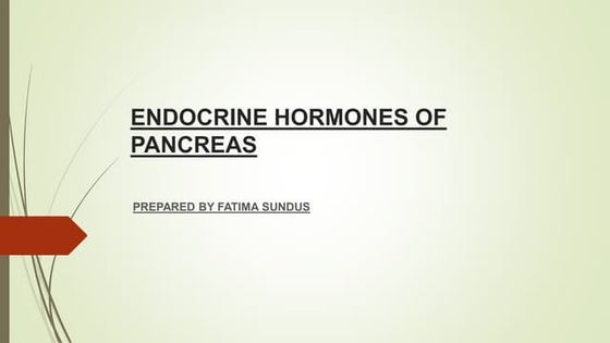The Endocrine Pancreas | PDF