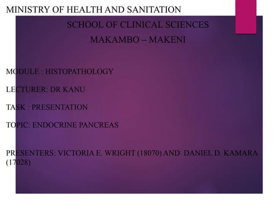 Histology & Function of The Pancreas | PPT