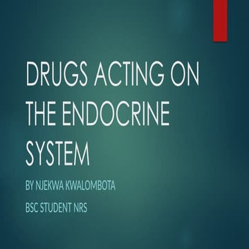 Drugs acting on the endocrine system presented by Njekwa Kwalombota | PPTX