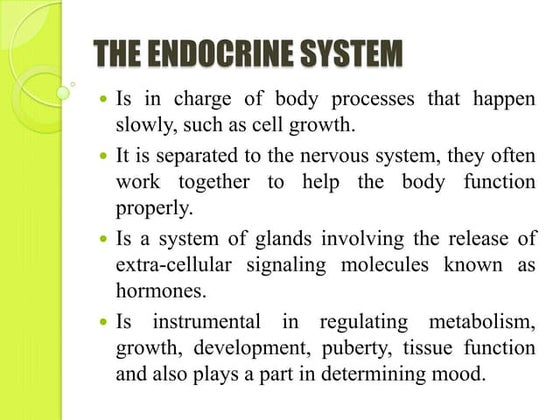 INTRODUCTION TO ENDOCRINE SYSTEM | PPTX | Thyroid Disorders | Endocrine ...