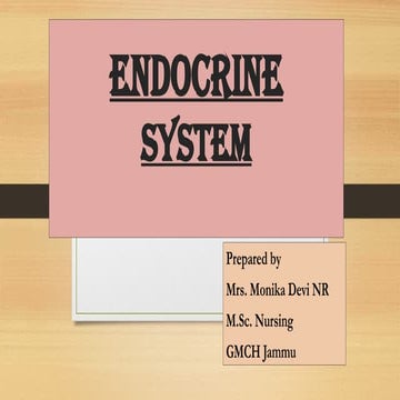 Endocrine System. pptx by Monika Devi NR | PPTX