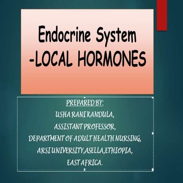 Endocrine system -Local hormones | PPTX