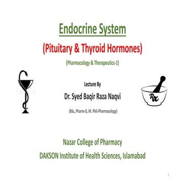 Endocrine System, Intro. (Pituitry Hormones & Thyroid Hormones)- ppt by ...