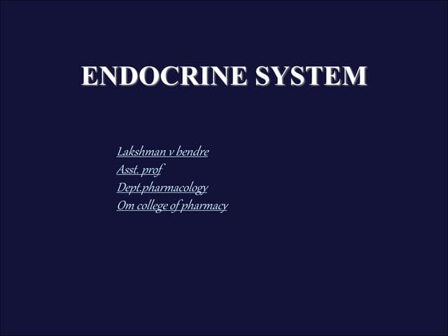 Endocrine System (Hormones in Animals/WBBSE)) | PPTX
