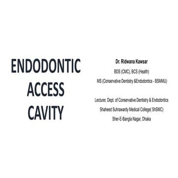 Access opening of molar teeth | PDF