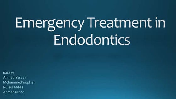 Endodontic emergencies | PPTX