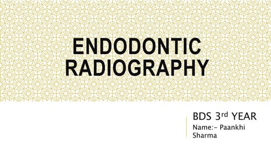 Radiography in endodontics | PPT