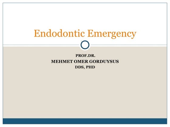 Endodontic emergencies | PPTX