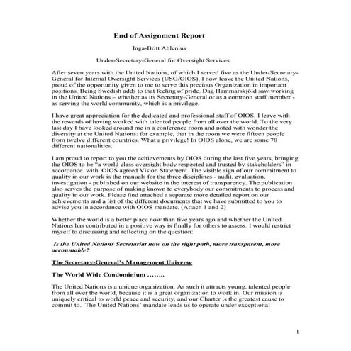 Ban Ki-moon and corruption. End of assignment report to the UN sg by ...