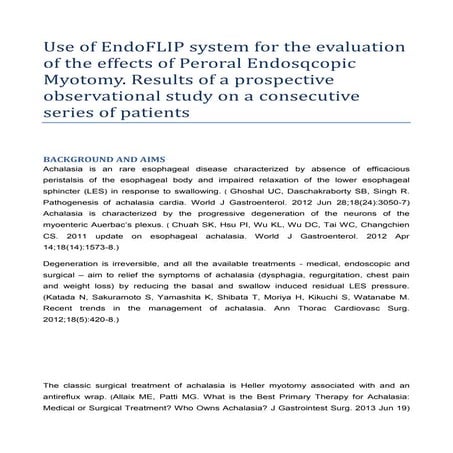 Endoflip after peroral_endoscopic_mytotomy_v0.1 | DOCX | Digestive ...
