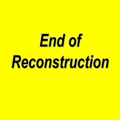End of reconstruction | PPT