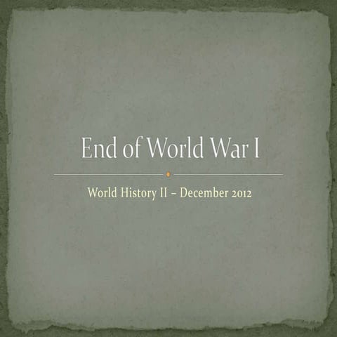 End of wwI | PPT
