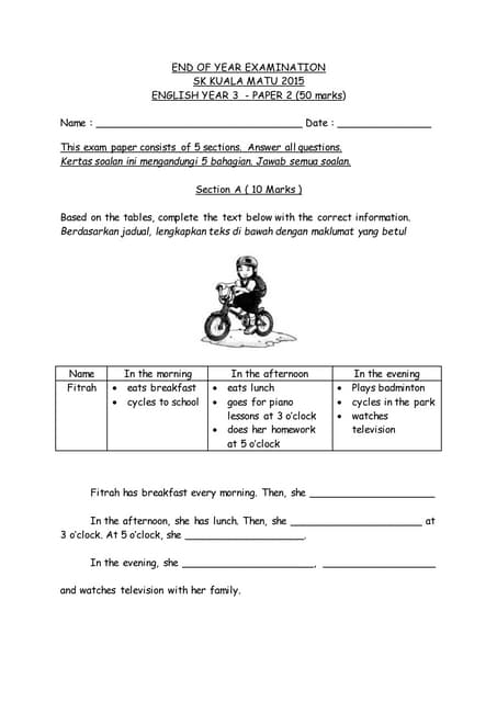 english test-year-3-paper-2 | DOCX | Standardized Testing | Educational ...