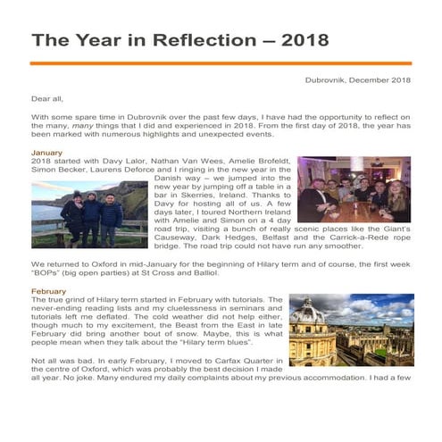 The Year in Reflection - 2018 | PDF