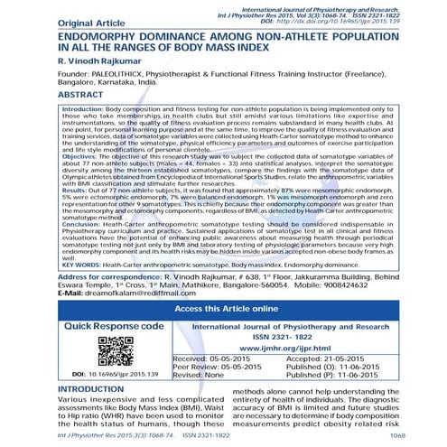 Endomorphy dominance | PDF