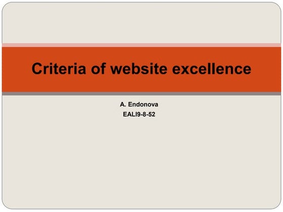 Criteria of website_excellence | PPTX