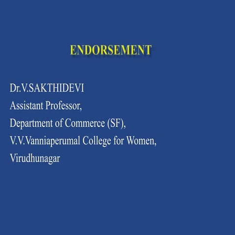 Endorsements, definition, allonge, kinds of endorsement, blank ...