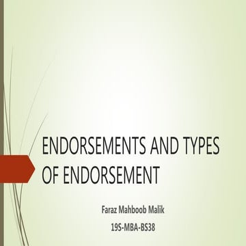 Endorsements and types of endorsement | PPTX
