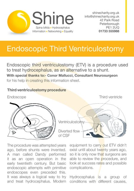 endoscopic third ventriculostomy and care.pptx | Brain and Nervous ...
