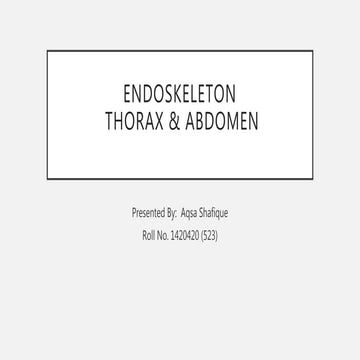 Endoskeleton of insect's thorax & abdomen | PPTX