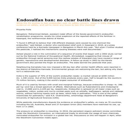 Endosulfan the kasargod story | PPTX