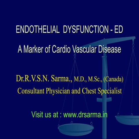 Endothelial dysfunction by dr hp | PPT