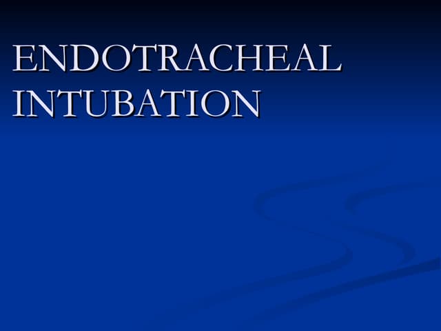 Endotracheal intubation nursing procedure | PPTX