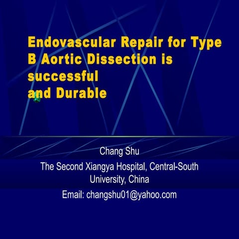 Endovascular repair for type b aortic dissection with viscer | PPT