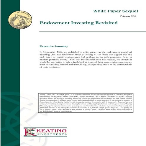 Endowment Investing Revisited | PDF