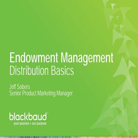 Endowment Management: Distribution Basics | PDF