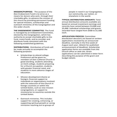 Endowment web page | PDF