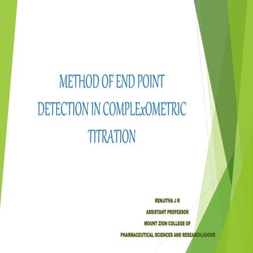 End point detection in complexometric titration | PPTX