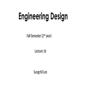 Engineering design Fall Semester (second year) | PDF