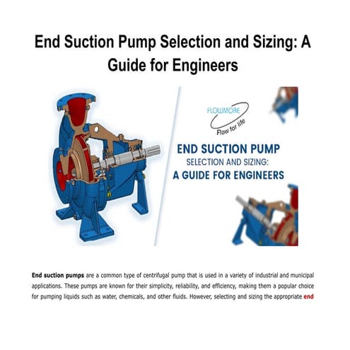 End Suction Pump Selection and Sizing: A Guide for Engineers | PDF ...