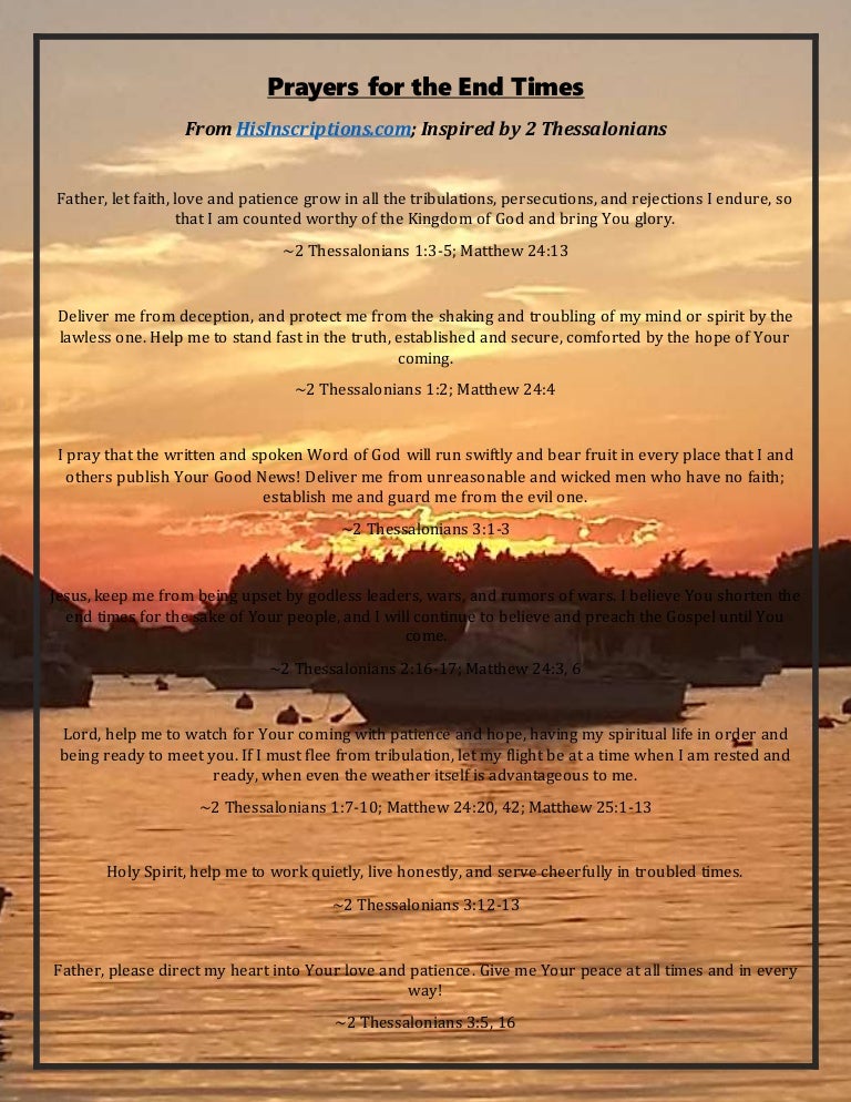 End Time Prayers - Infographic
