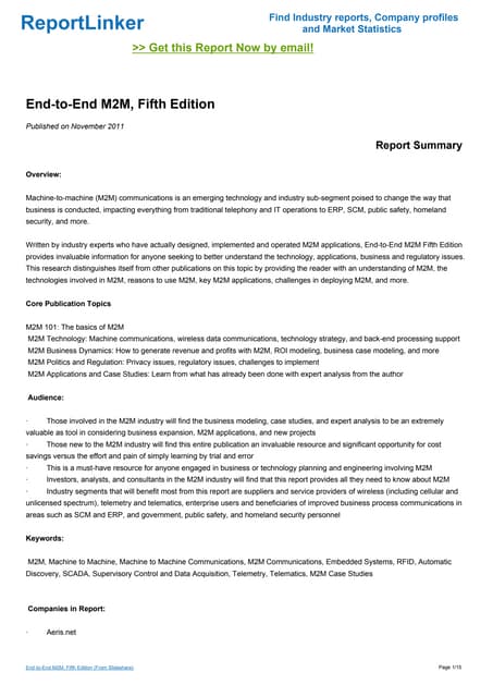 M2M - Machine to Machine Technology | PPT