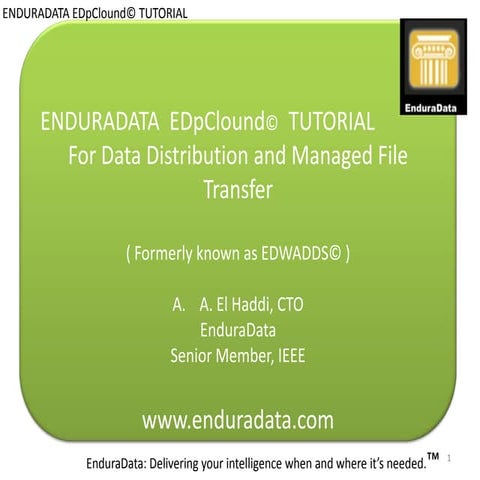 Enduradata EDp cloud managed file transfer (mft) tutorial for small business mid-size companies ...