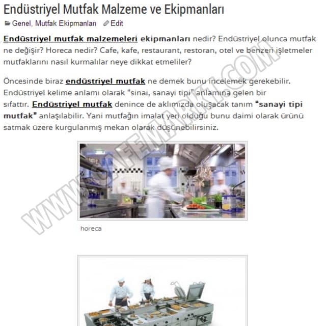 Endustriyel mutfak | PDF | Food & Drink