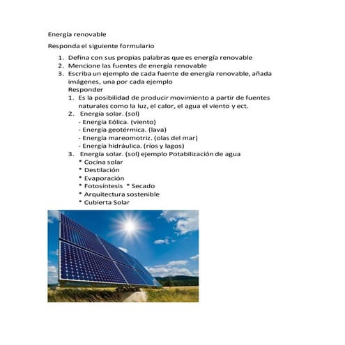 Energia renovable | DOCX