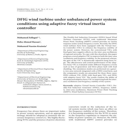 Dfig Wind Turbine Under Unbalanced Power System Conditions Using