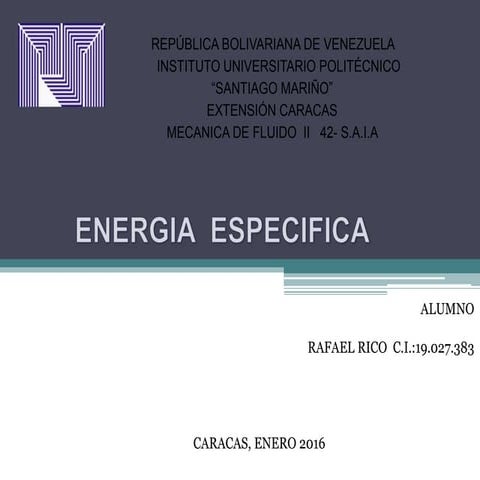 Energia especifica | PPTX