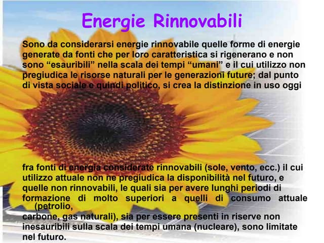 Presentazione le energia rinnovabili | PPTX