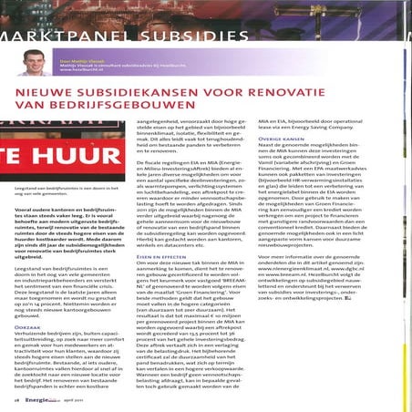 Subsidie kansen voor renovatie bedrijfsgebouwen | PDF