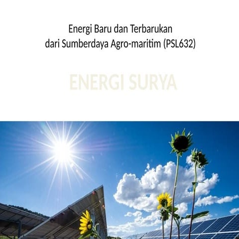 Energi Baru dan Terbarukan : Konversi Energi Surya | PPTX