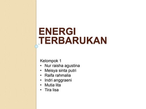 Energi Terbarukan | PPT