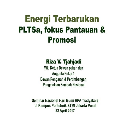 Energi terbarukan PLTSa