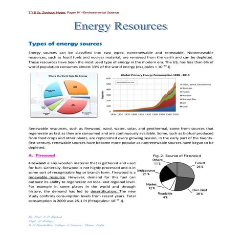 Sources of Energy | PDF