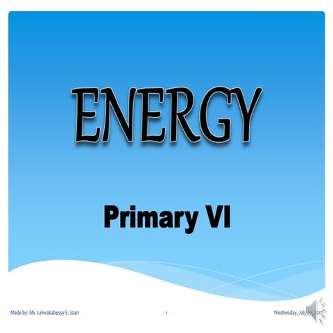 Energy in food - Primary 6 Science lesson | PPTX