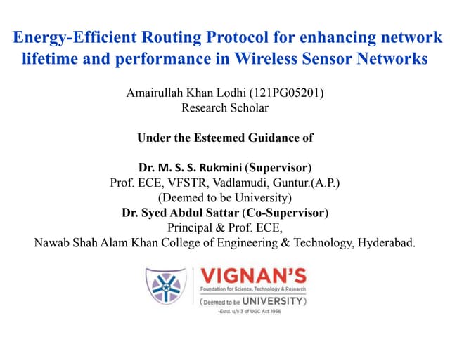 Energy Efficient Routing Protocol For Enhancing Network Lifetime And Performance In Wireless
